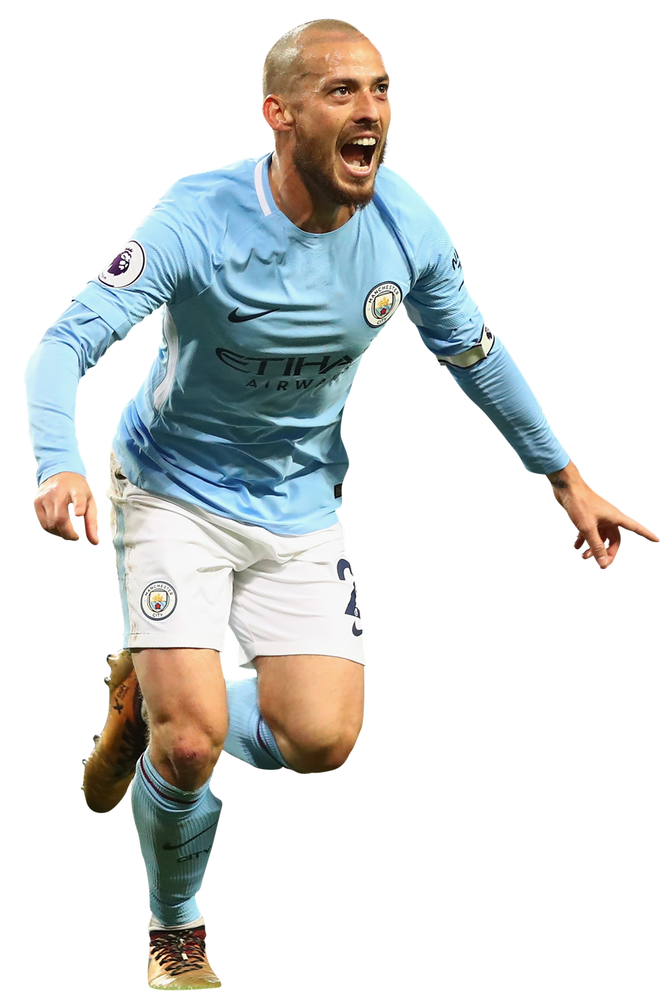 David Silva Manchester City football render - FootyRenders
