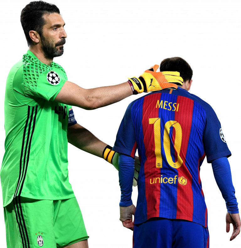 Gianluigi Buffon & Lionel Messi Barcelona football render - FootyRenders