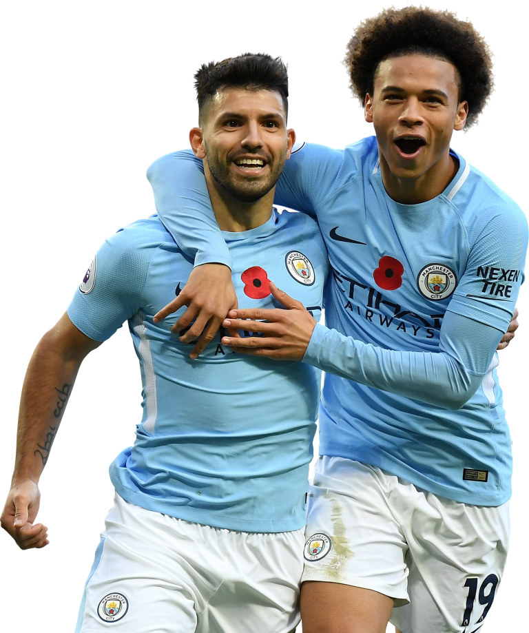 Sergio Aguero & Leroy Sane Manchester City football render - FootyRenders