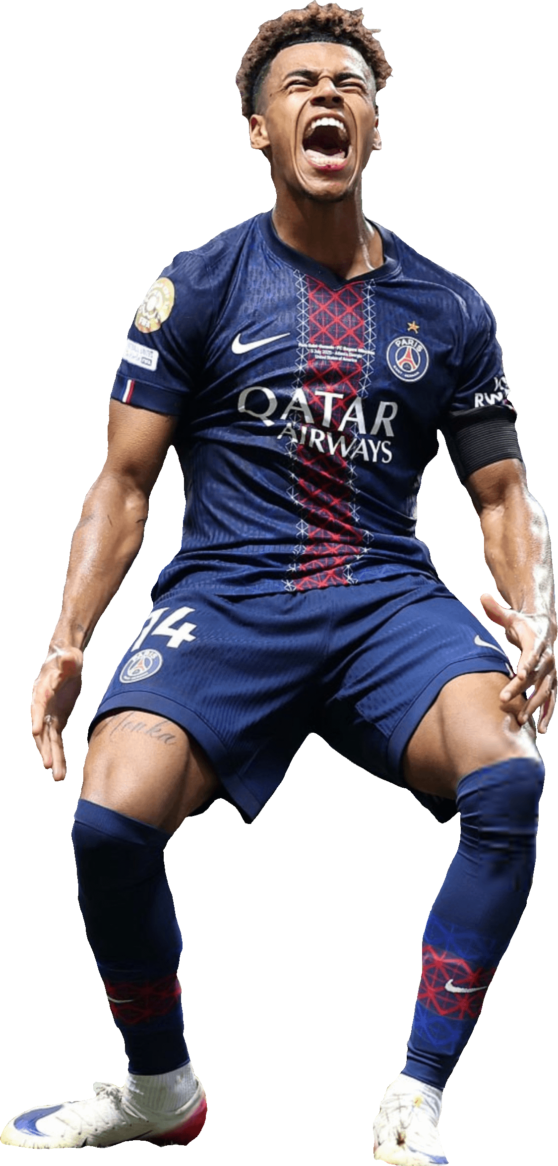 Désiré Doué Paris Saint-Germain football render - FootyRenders