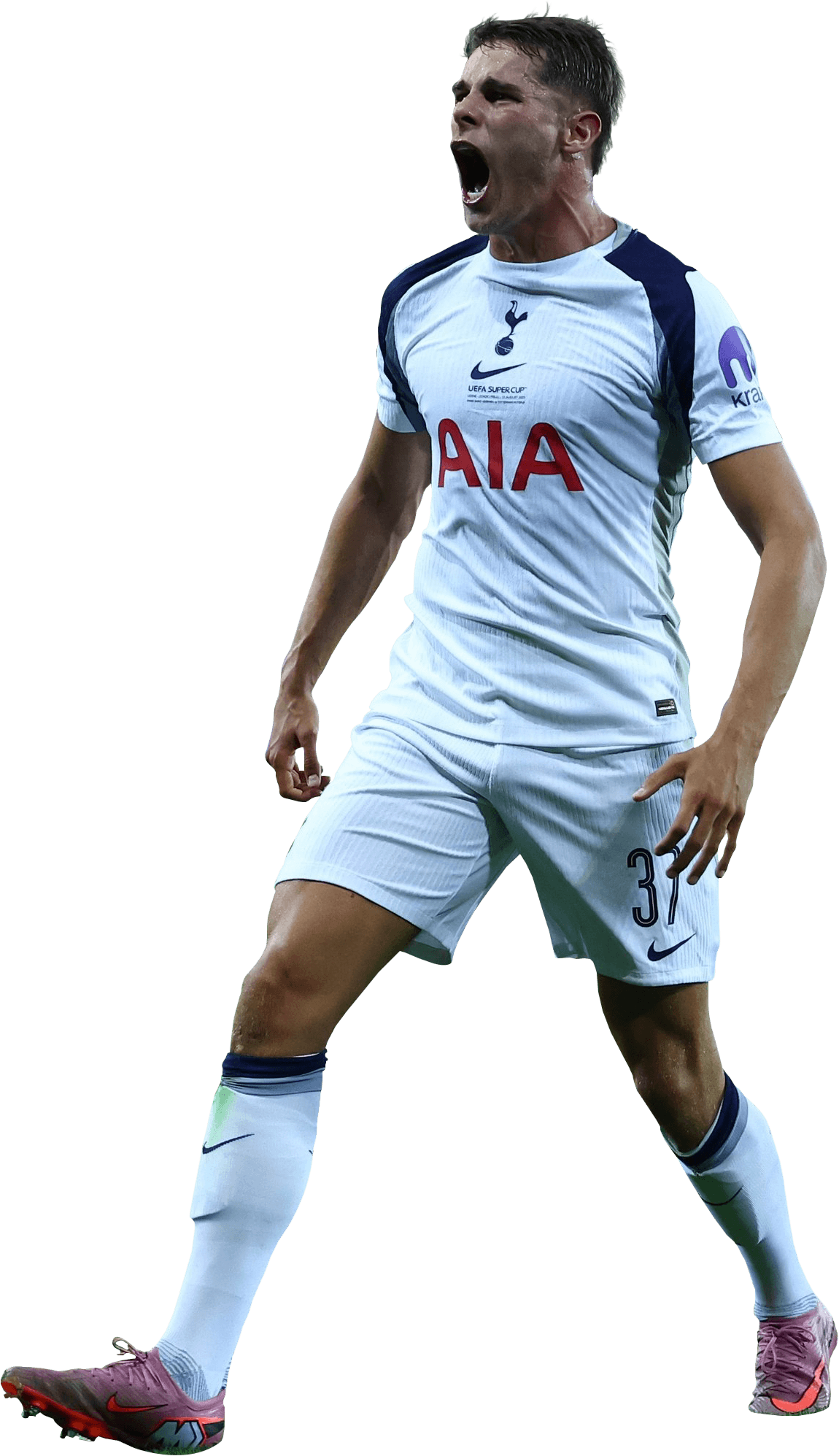 Micky van de Ven Tottenham Hotspur football render - FootyRenders
